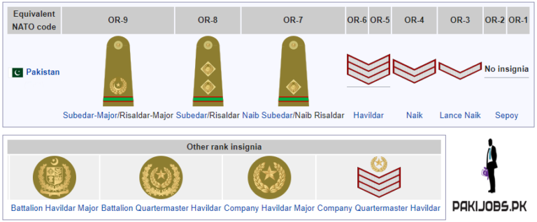 Pakistan Army Ranks and Salary 2025 Insignia Badges